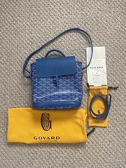 Goyard Mini Alpine Backpack Logo Classic Blue Canvas - katehub
